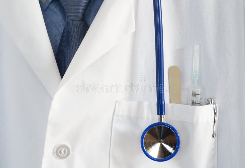 Doctors Pocket with Syringe Stock Photo - Image of needle, uniform ...