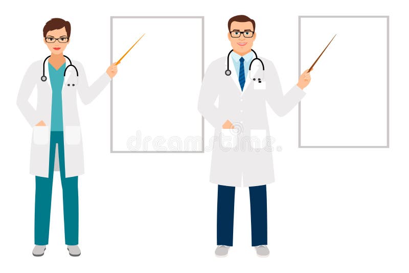 Doctors Pointing Presentation Board Stock Illustrations – 8 Doctors ...