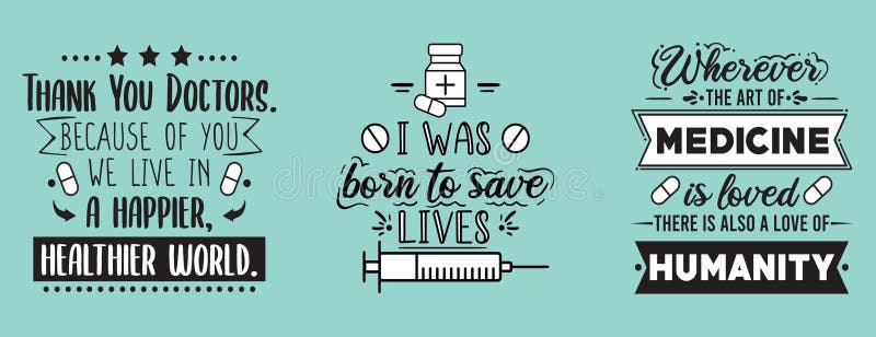 Doctors Quotes Vector Design Stock Vector - Illustration of health ...