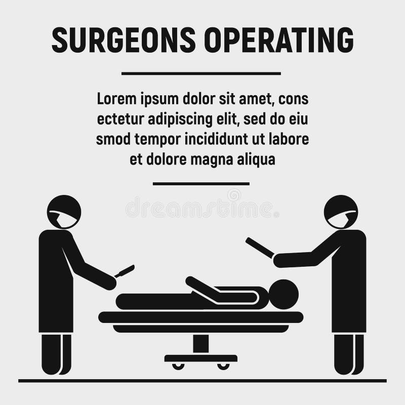 Doctors Surgeon Operation Concept Background, Simple Style Stock Vector ...