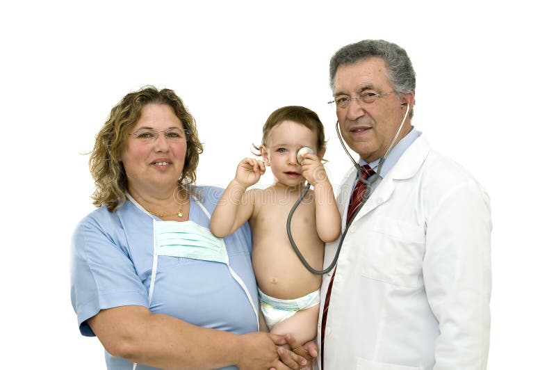 Doctors team with baby stock photo. Image of lifestyle - 11240632