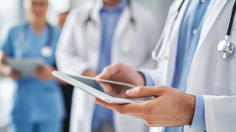 Doctors Using Tablets in a Medical Setting Stock Photo - Image of ...