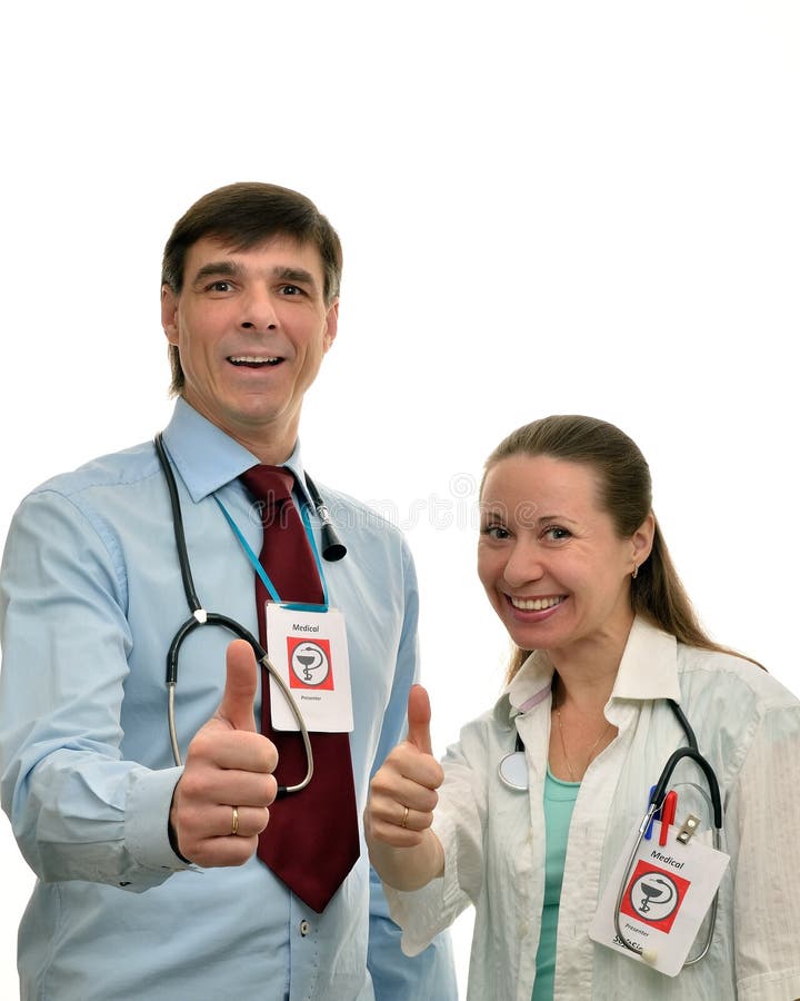 Doctors Woman and Man Working Together Stock Photo - Image of ...