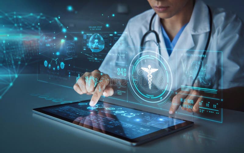 Doctors Work with Modern Technology and Digital Systems. Stock Photo ...