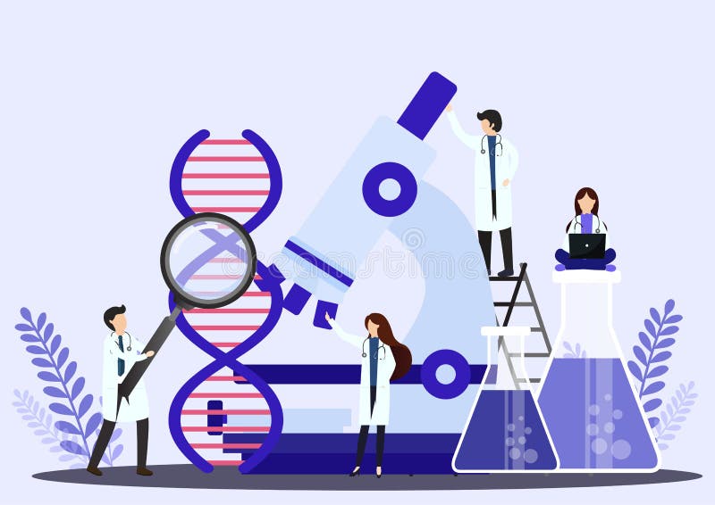 Doctors Working with DNA Concept Stock Vector - Illustration of ...
