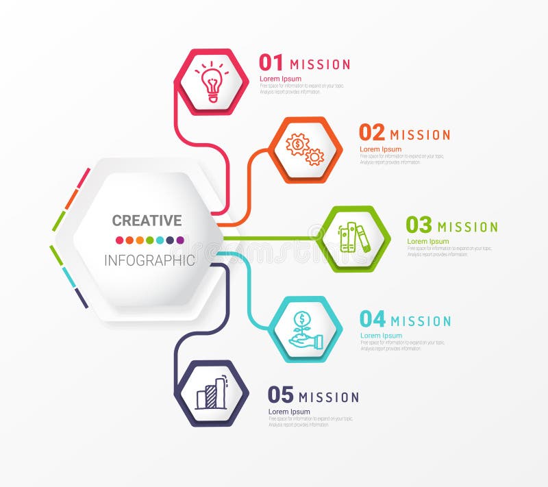 Infographic Design Template with Numbers 5 Option Stock Vector ...