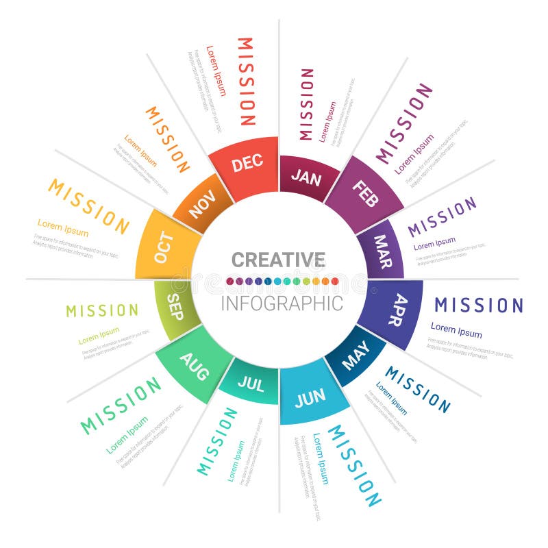Presentation Circle Design,infographics Elements Design with 12 Months ...