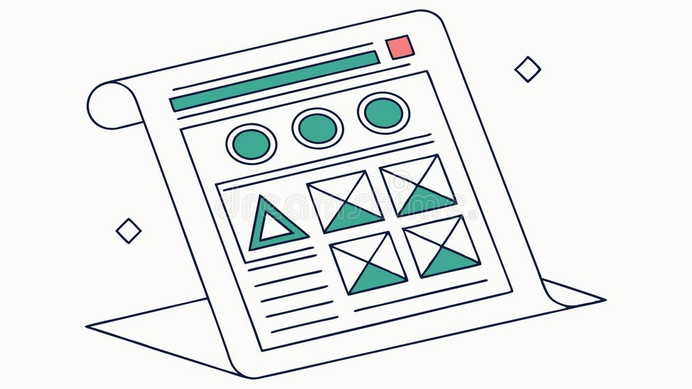Document with Abstract Data Presentation Graphic Art, Vector Design ...