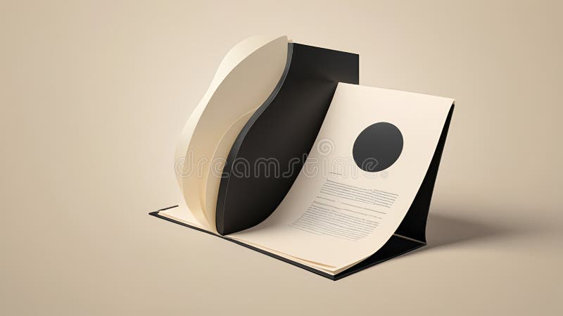 Document with Abstract Shape Stock Illustration - Illustration of ...