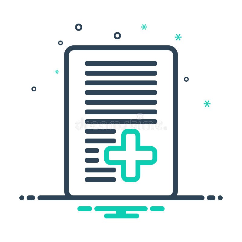 Black Mix Icon for Document Add, Data and New Stock Illustration ...