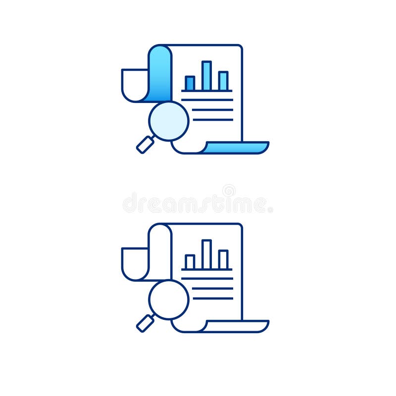 Document Analysis Icon: Data Examination Symbol. Stock Vector ...