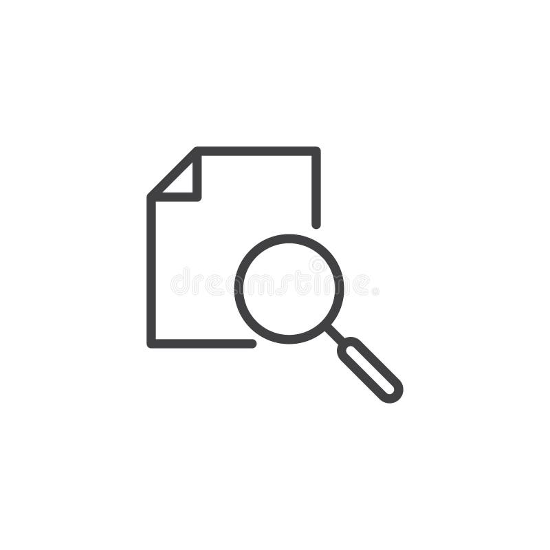 Document Analysis Research Line Style Icon Stock Vector - Illustration ...