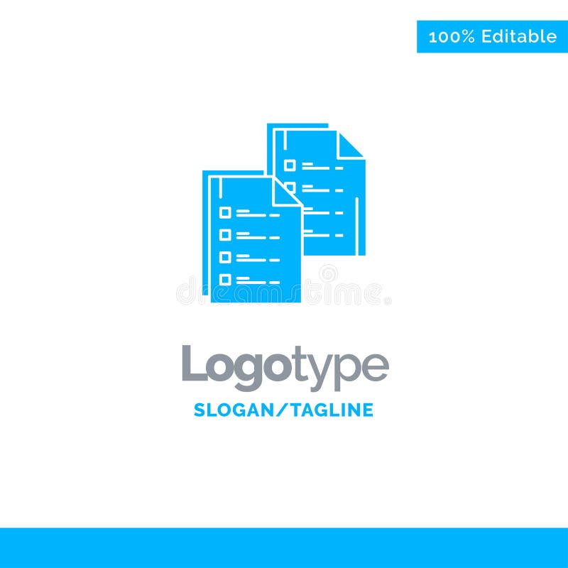 Document, Analytics, Data, Copy, Paper, Resume Blue Solid Logo Template ...