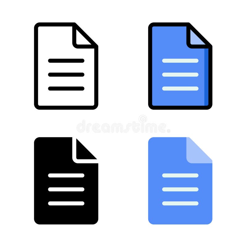 Document App Icon Set. Suitable for Doc App Element Stock Vector ...