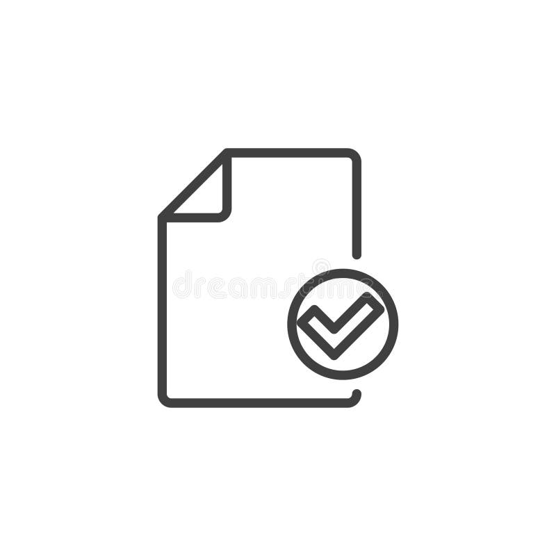 Document Approval Line Icon Stock Vector - Illustration of perfect ...