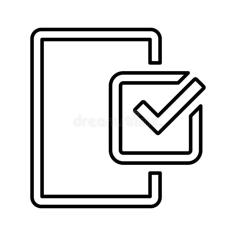 Document Approval Line Icon. Outline Vector Stock Illustration ...
