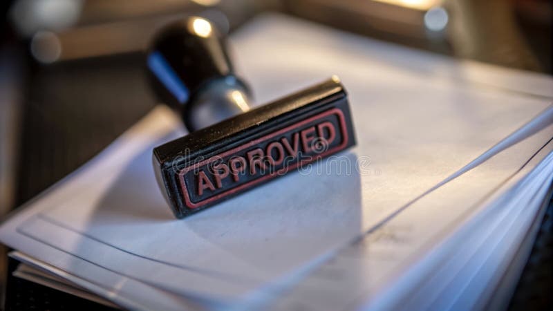 Document Approval Process Office Desk Slow Motion Action Professional ...