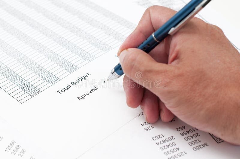 Document approved budget stock photo. Image of index - 32362732