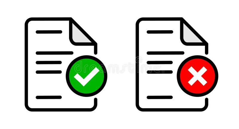 Document Approved and Not Approved Stock Vector - Illustration of sign ...