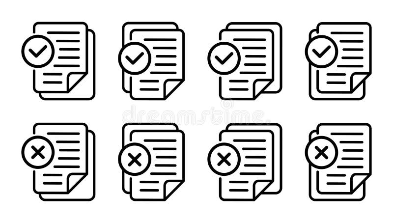 Document Approved and Not Approved Stock Vector - Illustration of write ...