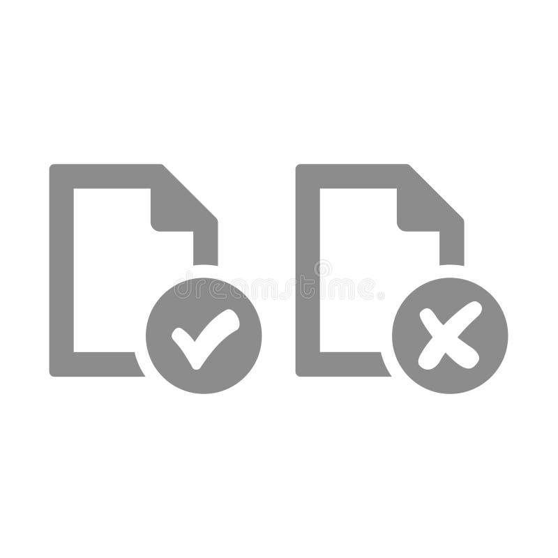 Document Approved and Rejected Vector Icon Set Stock Vector ...