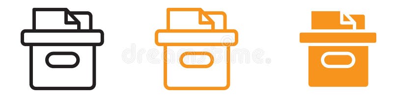 Document Archival Box Icon for Office Organization Stock Vector ...