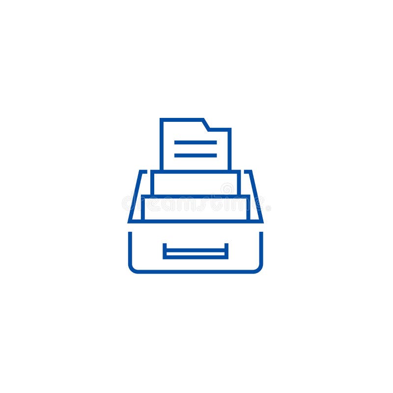 Document Archive,box With Files Line Icon Concept. Document Archive,box ... Document Archive,box With Files Line Icon Concept. Document Archive,box ...