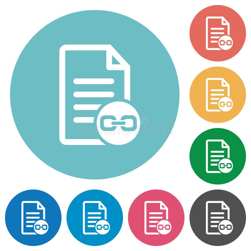 Document Attachment Flat Round Icons Stock Vector - Illustration of ...