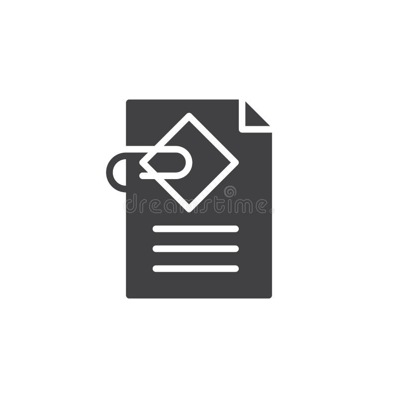 Document Attachment Icon Vector, Filled Flat Sign, Solid Pictogram ...
