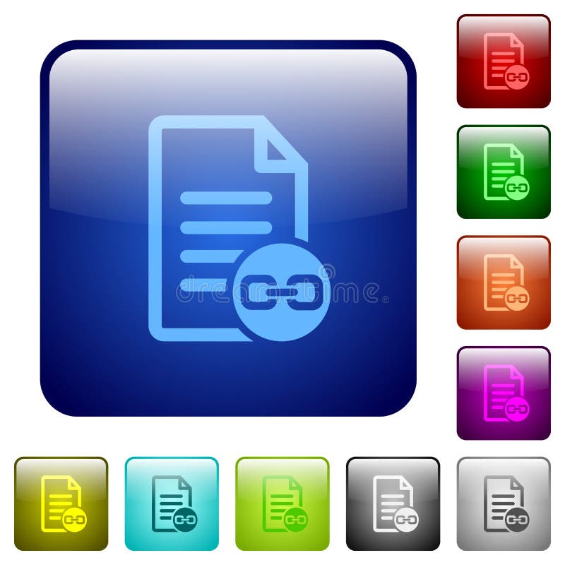 Document Attachment Color Square Buttons Stock Vector - Illustration of ...