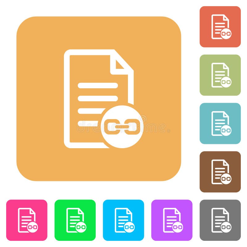 Document Attachment Rounded Square Flat Icons Stock Vector ...