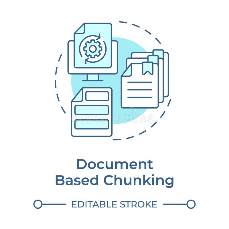 Document Based Chunking Soft Blue Concept Icon Stock Illustration - Illustration of symbol ...