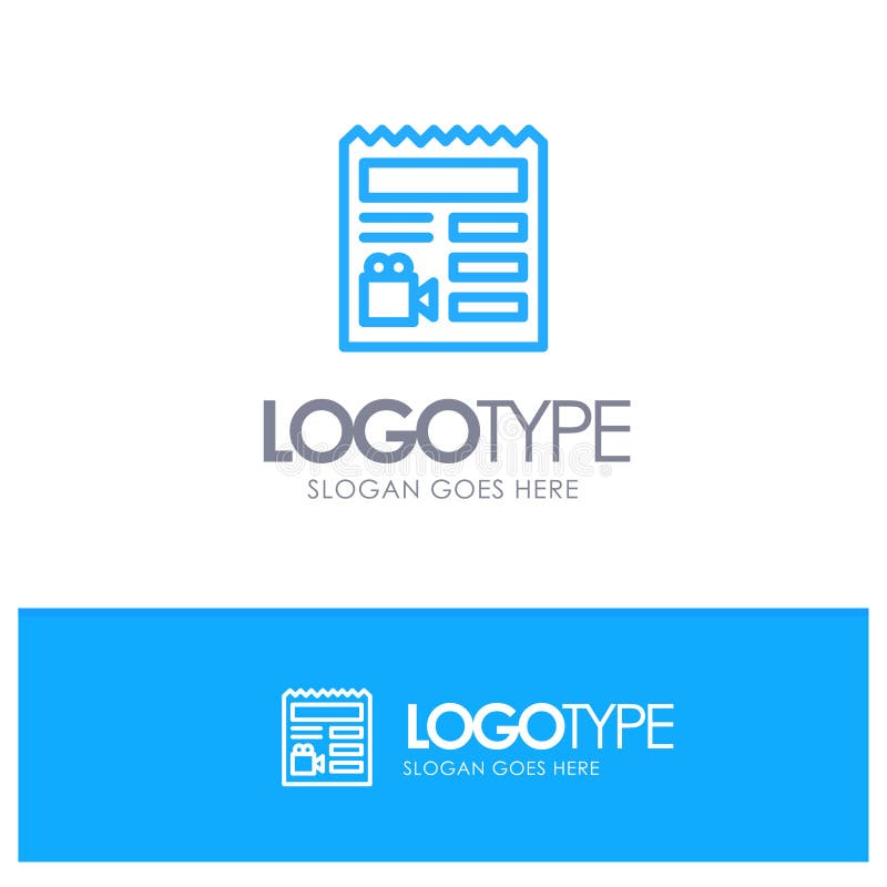 Document, Basic, Video, Camera Blue OutLine Logo with Place for Tagline ...