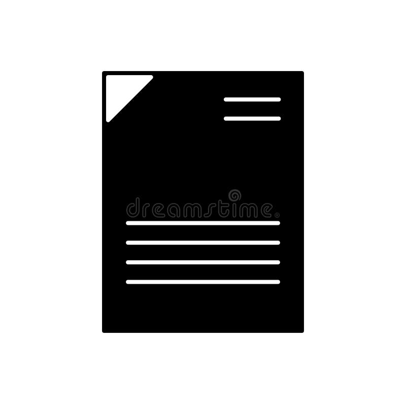 Document black stock vector. Illustration of design - 153917686