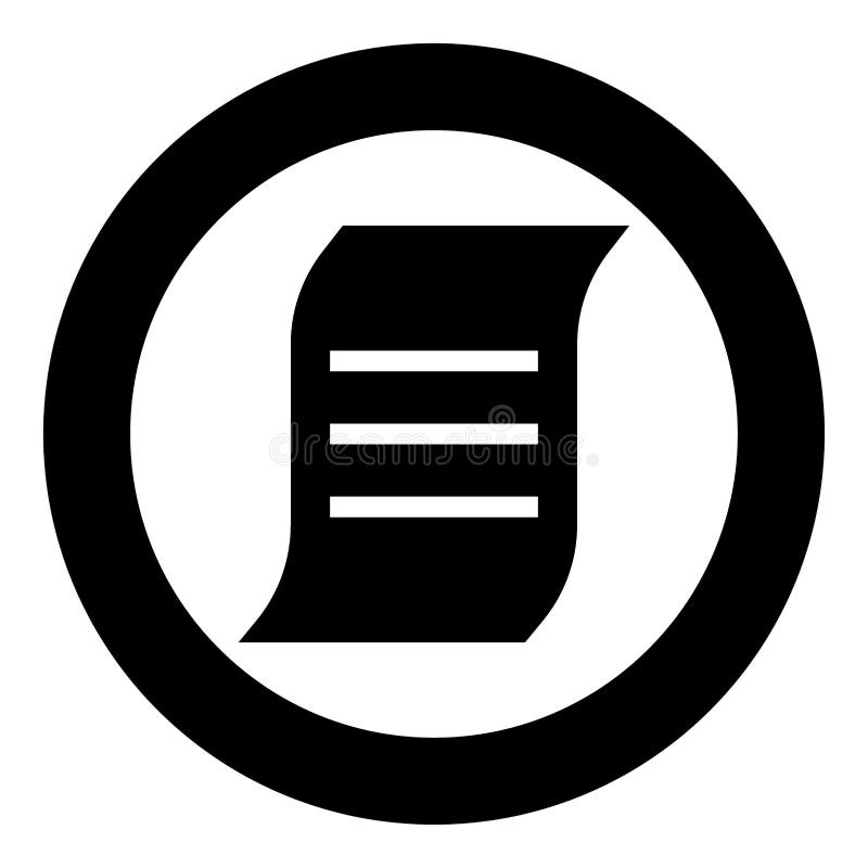 Document Black Icon in Circle Stock Vector - Illustration of message ...