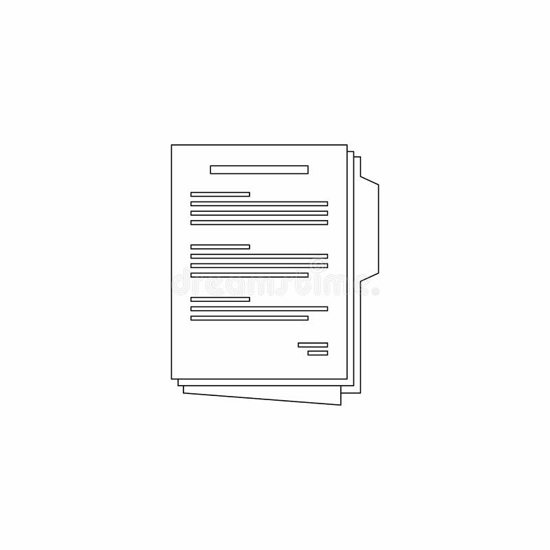 Document - Black Outline Icon Vector Isolated Stock Vector ...