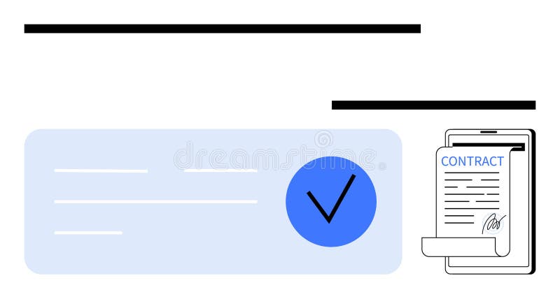 Verified Contract Agreement with Blue Checkmark and Clipboard Stock ...