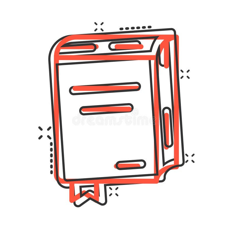 Document Book Icon in Comic Style. Paper Sheet Cartoon Vector ...