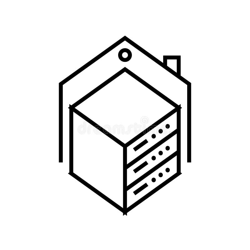 Document Box Line Icon, Concept Sign, Outline Vector Illustration ...