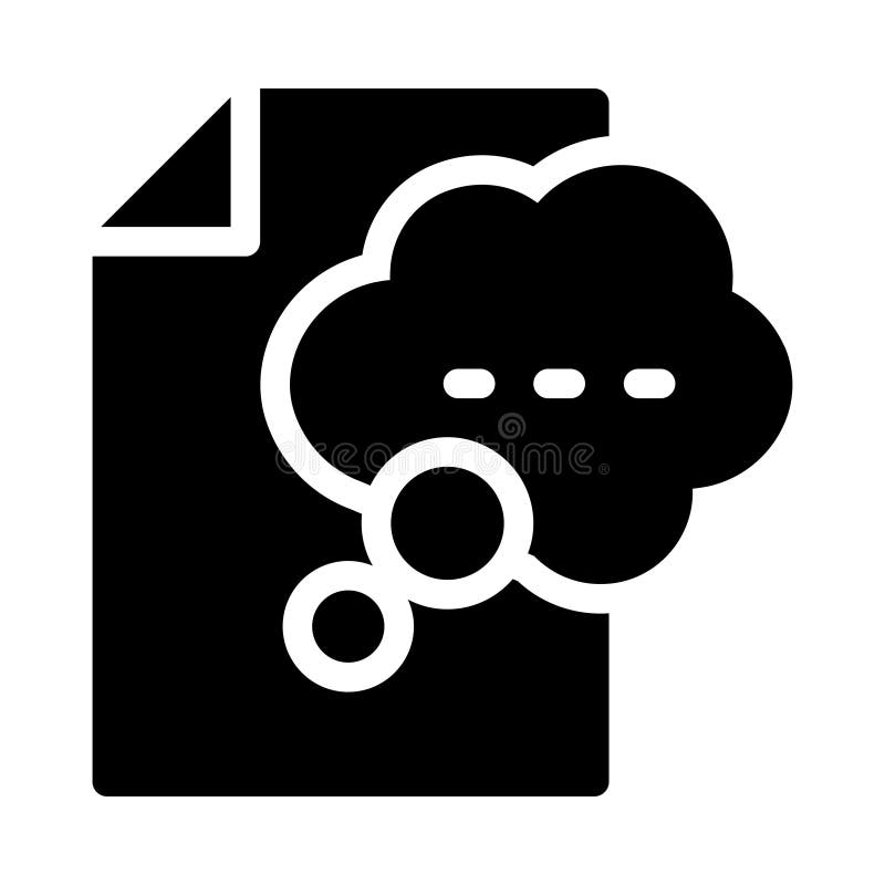 Document Bubble Vector Glyph Flat Icon Stock Illustration ...