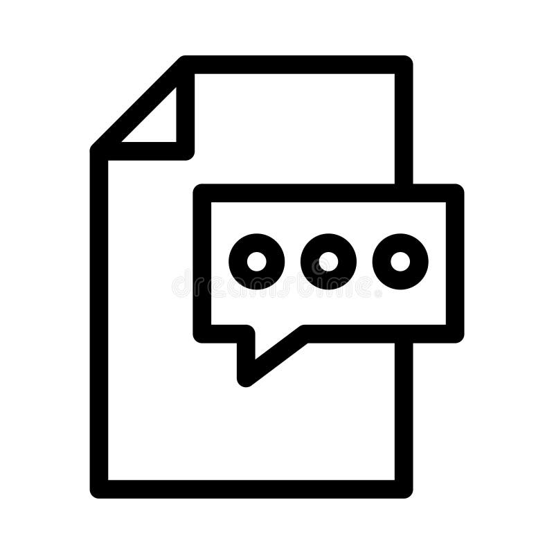 Document Bubble Vector Thin Line Icon Stock Illustration - Illustration ...