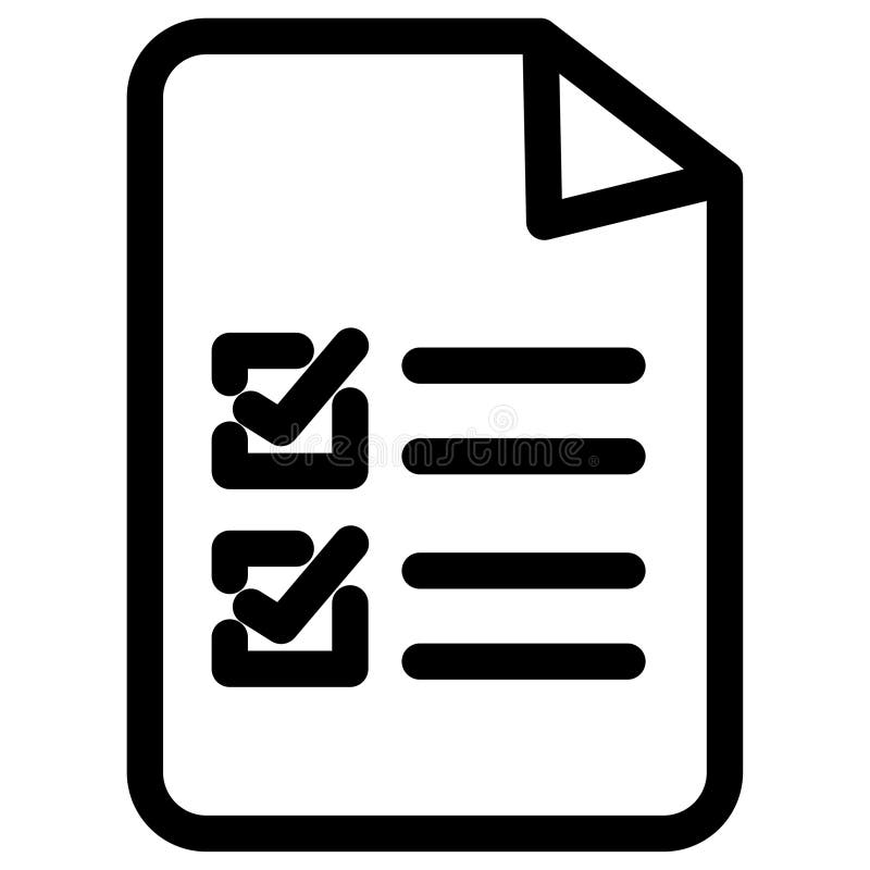 Document with Bullet Points Icon Symbol - To Do or Task List with ...