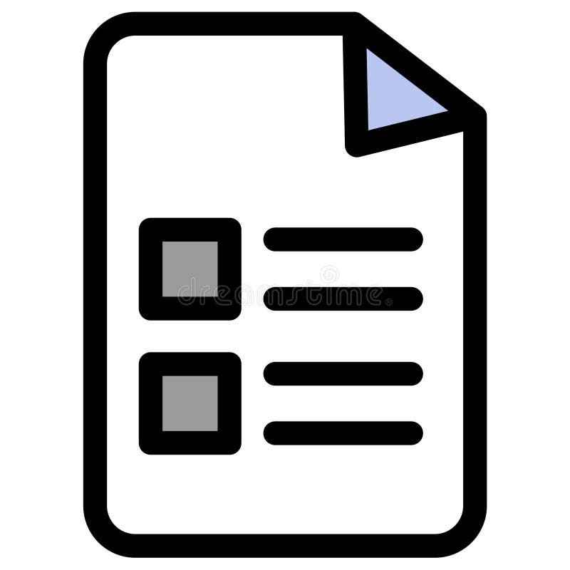 Document with Bullet Points Icon Symbol - To Do or Task List with ...