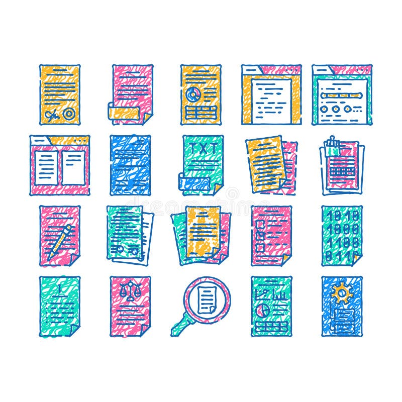 Document Business File Office Icon Hand Drawn Stock Illustration ...