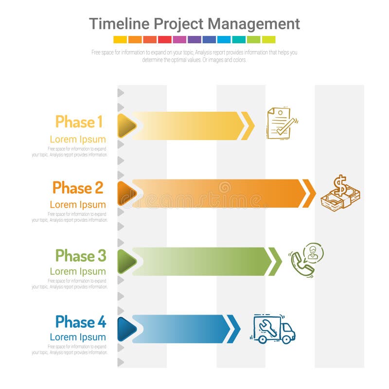 Project Schedule Year Chart, Overview Planning Timeline Vector Diagram ...