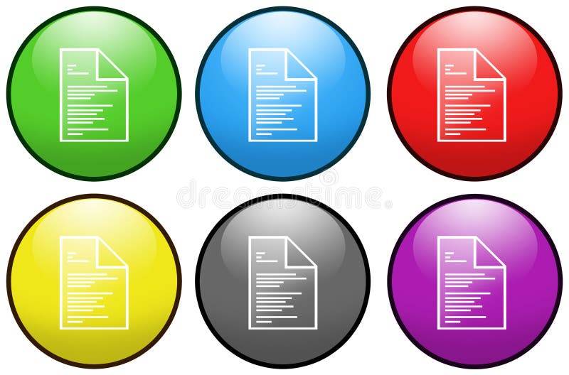 Document button icons stock illustration. Illustration of aqua - 7857902