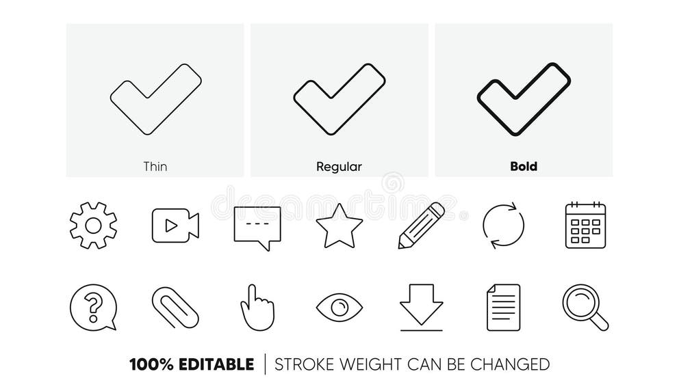 Document, Calendar and Question Mark Line Icons. Search, Video and ...