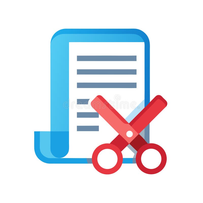 Document Cancellation Concept with Scissors Cutting Paper, Contract ...