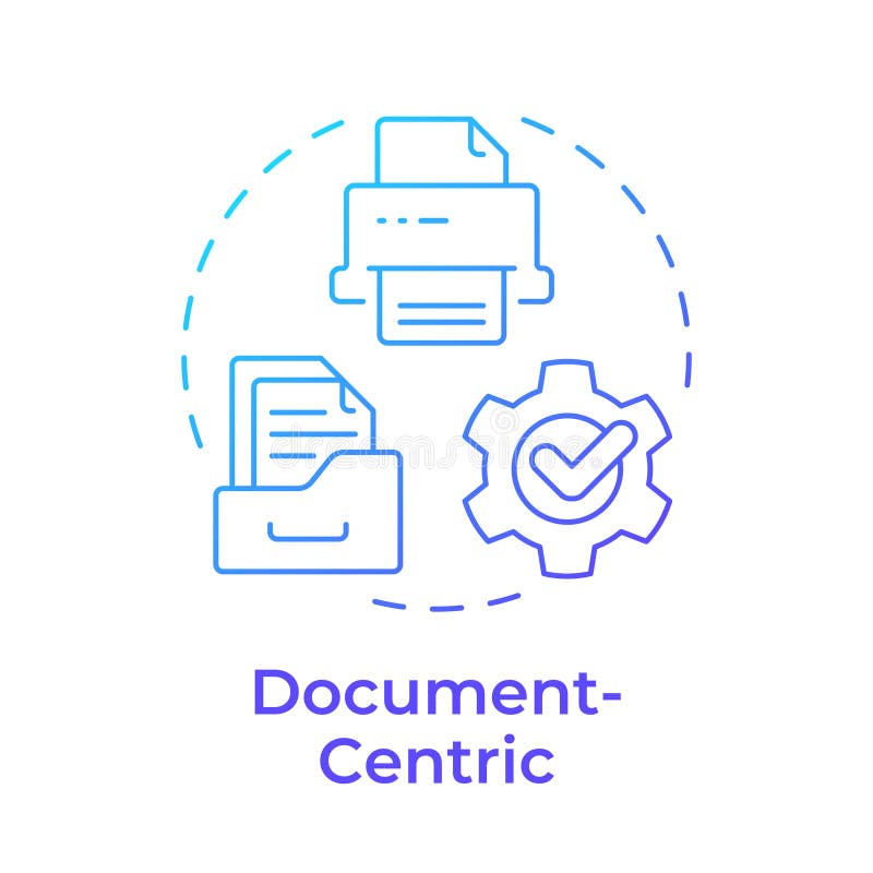 Document-centric Blue Gradient Concept Icon Stock Illustration ...