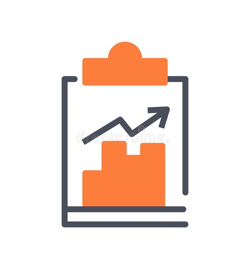 Document with Chart Orange Icon Stock Vector - Illustration of board ...